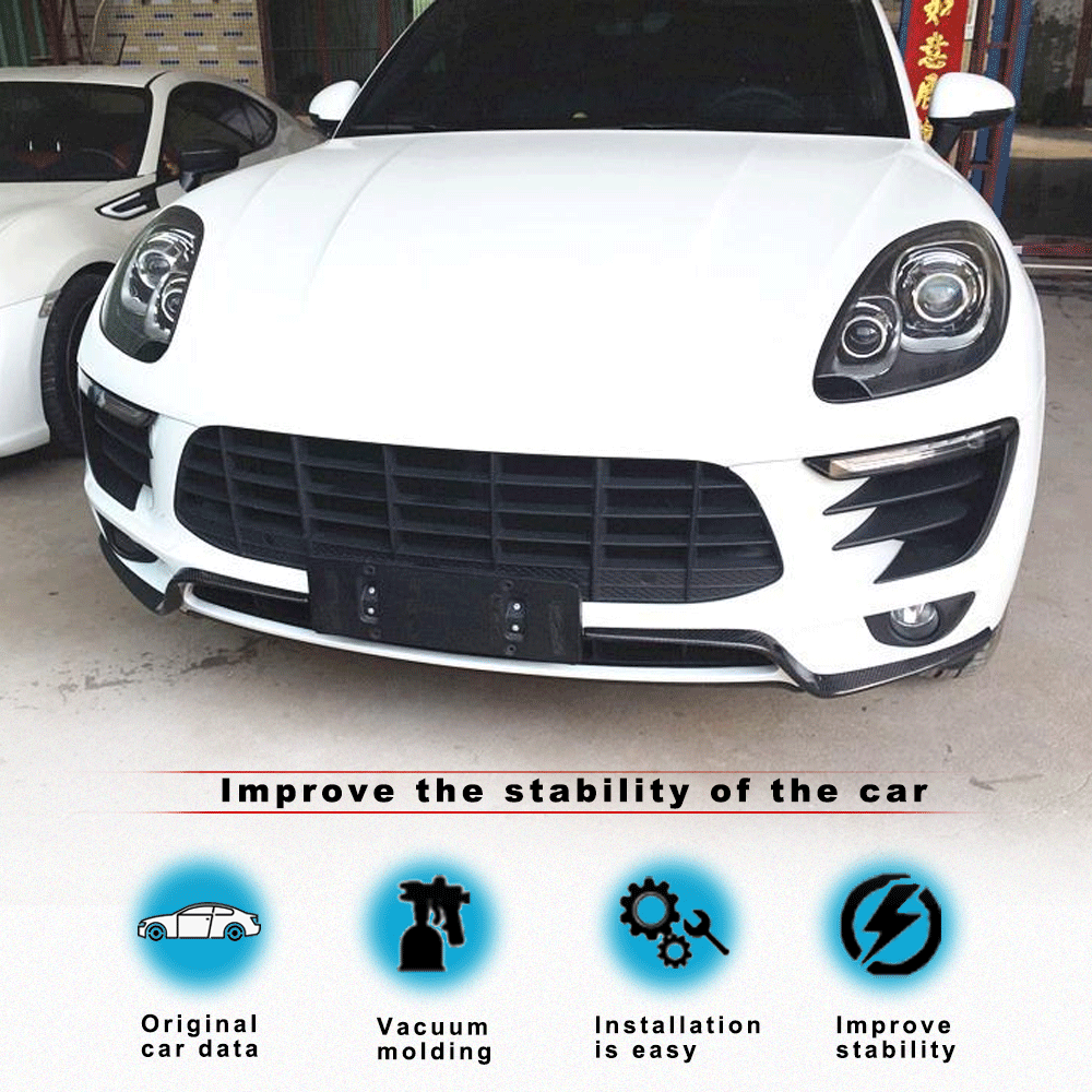Gloss Black Front Bumper Fins Fender Vent Wing Fit for Porsche Macan ...