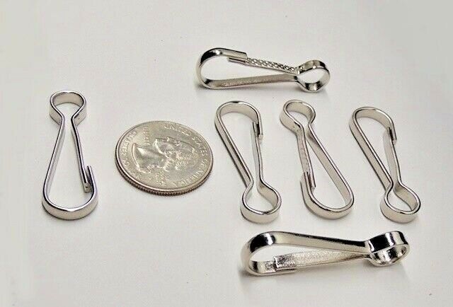 36 LARGE METAL SILVER LANYARD Spring Snap HOOKS 1-5/8" Long | eBay