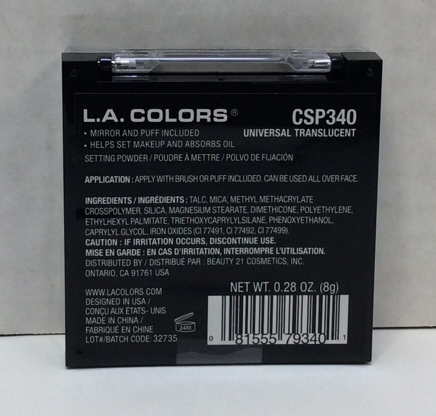 L.A. Colors Setting Powder, CSP340, Universal Translucent, 0.28 OZ, Lot ...