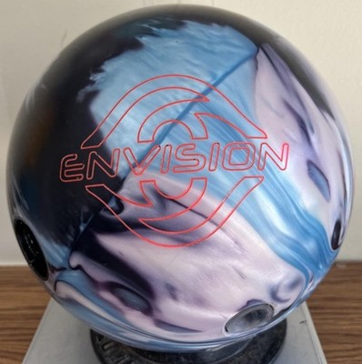 USED Ebonite Envision Pearl Reactive Bowling Ball, Blue/Black/Ice, 15 ...