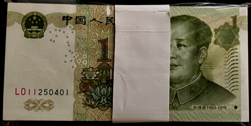 China 1 Yuan P-895 1999 x 100 Pcs Lot Bundle MAO UNC Chinese Renminbi ...