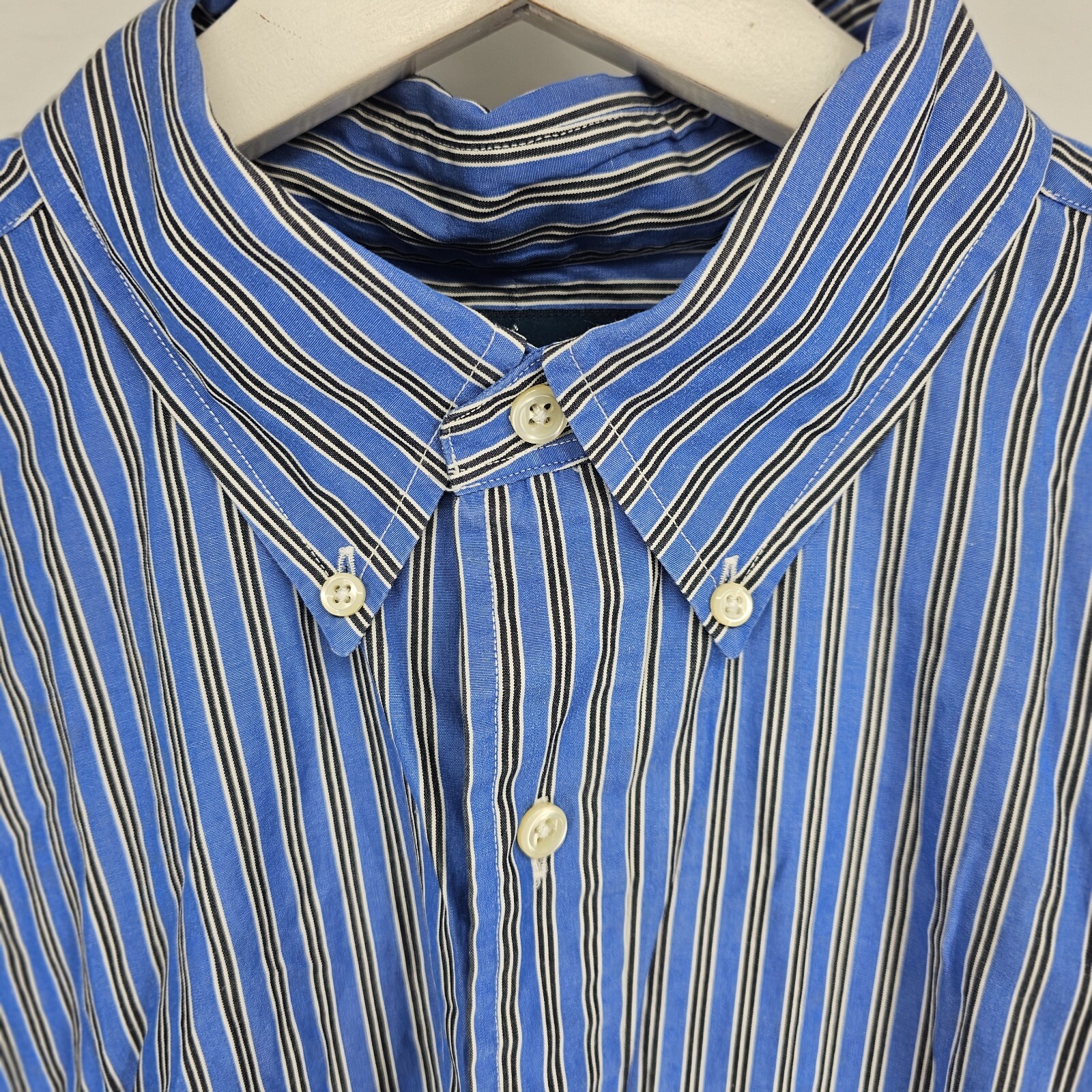 Mens Polo Ralph Lauren Blue Long Sleeve Button Down Dress Shirt Size XL ...