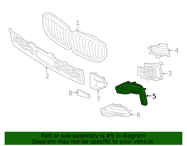 Genuine BMW X5 Series G05 M Front Fog Light Lamp Cover Right O/s ...