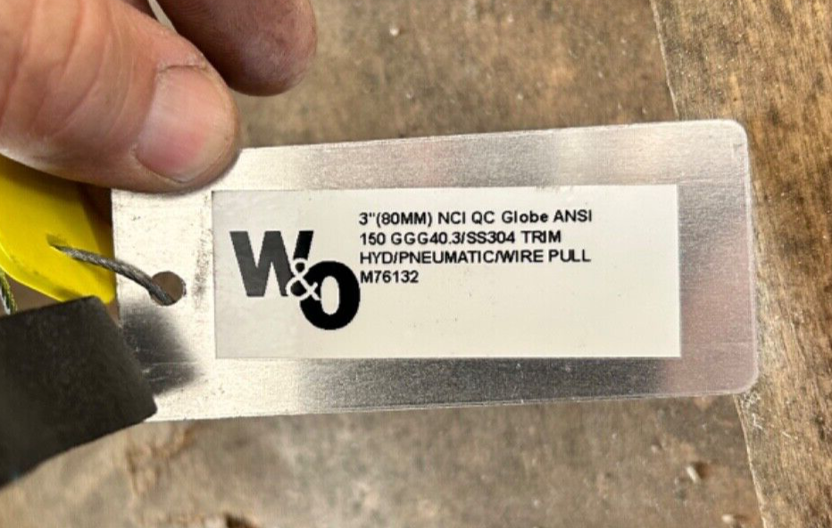 3" Meson Quick Closing Globe Valve DN80 PN16 Hydraulic/Pneumatic Wire ...