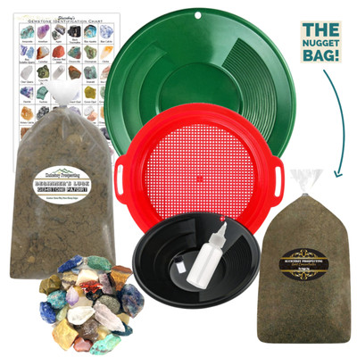 Gold Nugget & Gemstone Paydirt KIT | Miner GIFT IDEA | Pans Sieve ...