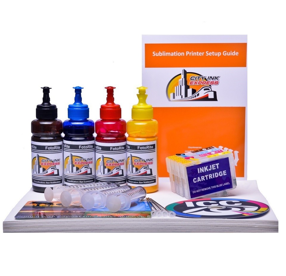 Sublimation printer starter Kit A4 :Epson WF-2110W, Paper, Ink, ICC ...
