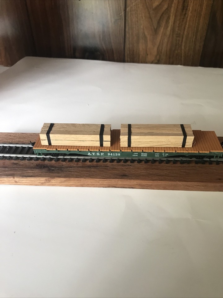 HO Scale Flatcar Lumber Load Real Oak wood handmade. 6-pack | eBay