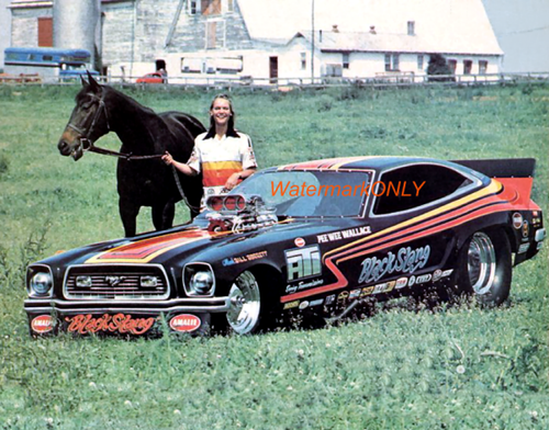 Pee Wee Wallace "Black Stang" 1976 Ford Mustang II NITRO Funny Car ...