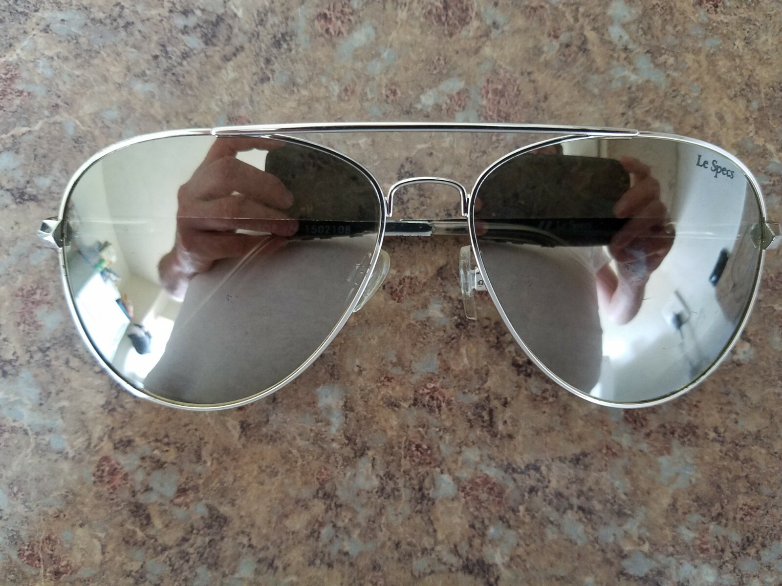 Le Specs "Drop Top" Gold Toned Aviator Frames Mirrore… - Gem