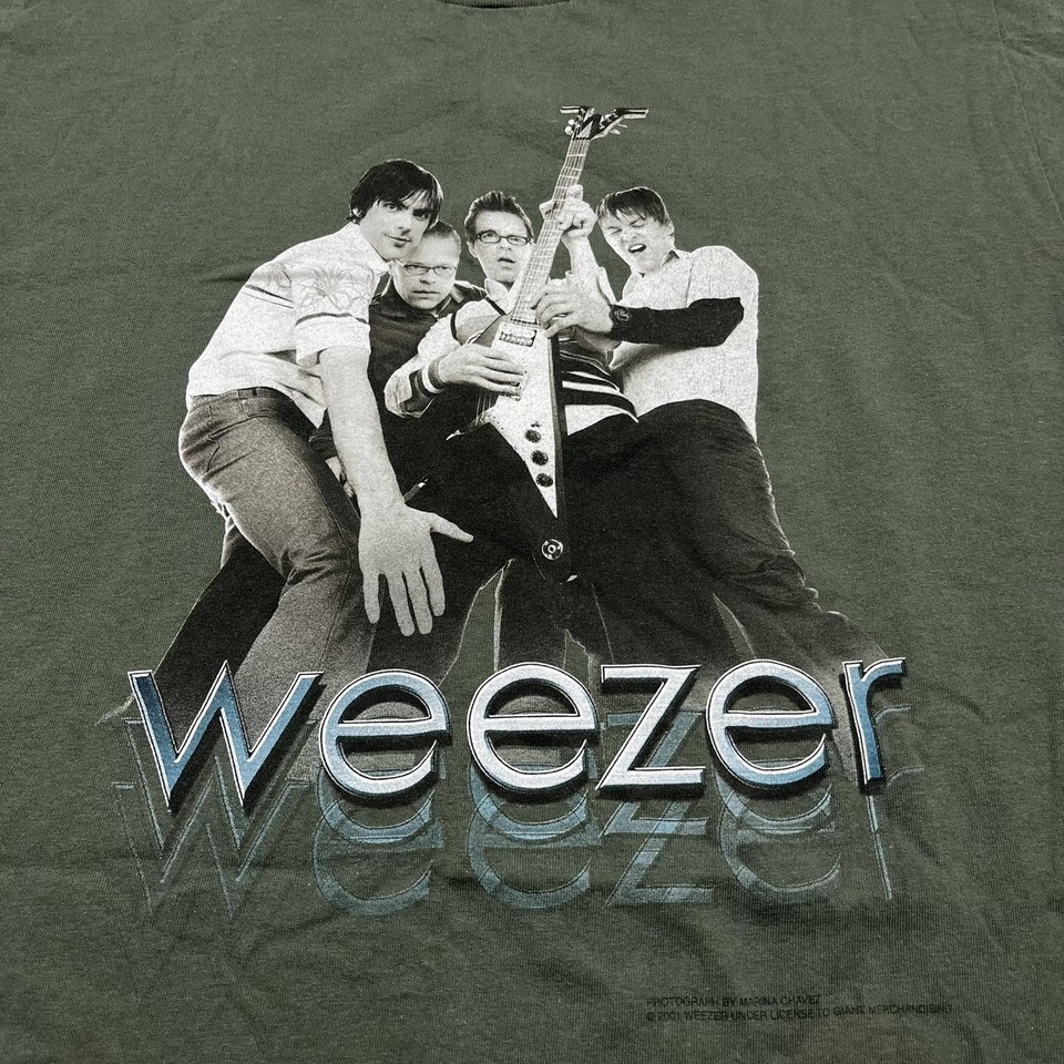 Vintage 2001 Weezer Midget Tour Band T-Shirt Size Medium Y2K Concert ...