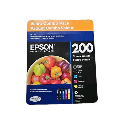 Genuine Epson 200 Ink Cartridge-Combo-2x Black /C/M/Y 5PK T2201-5-SVH ...