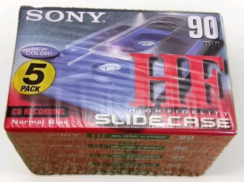 SONY HF 90 Minute Blank Audio Cassette Tapes, 5 Sealed Individual ...