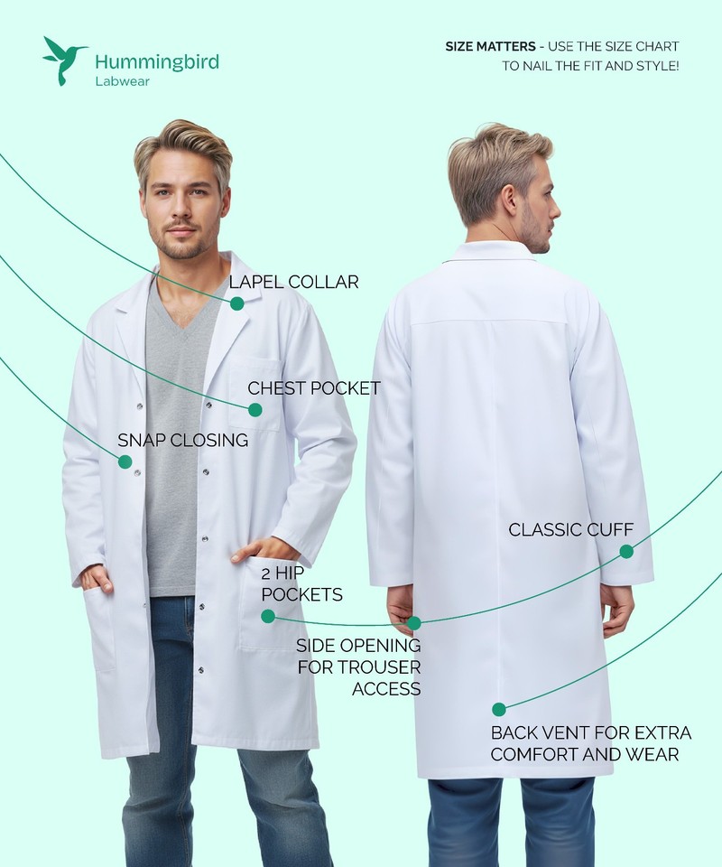 New White Doctor Lab Coat Workwear Size Medical Student Scientist ...