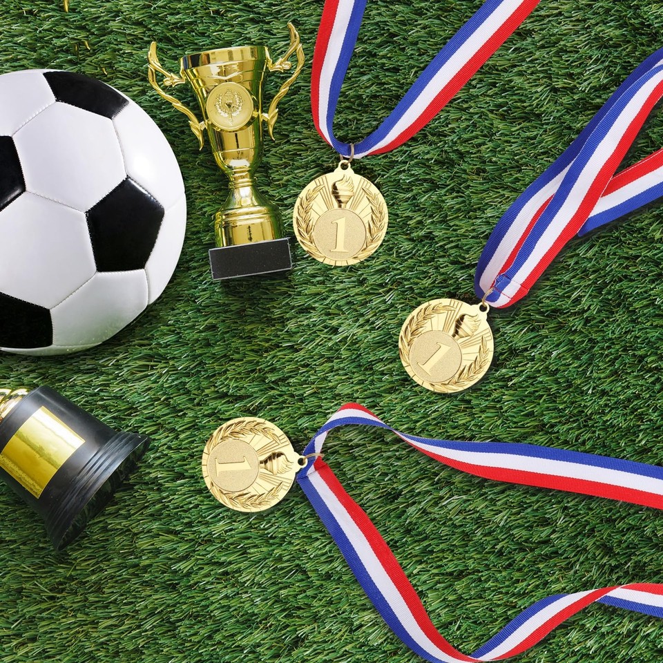 12 Pièces Médaille dor avec Rubans de Cou, 1ère Médaille de Récompense ...