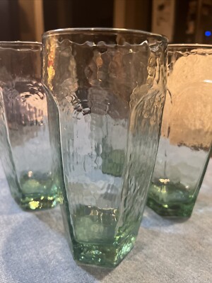 14 oz Libbey CHIVALRY Glass Tumbler Spanish Green 6” Tall —Rare Mint ...