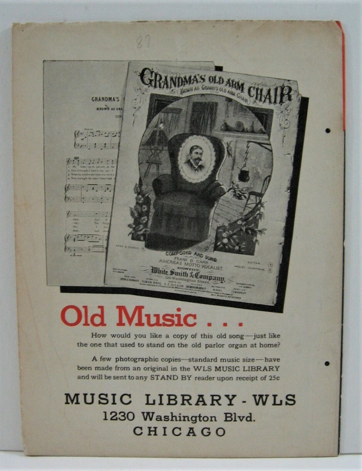 1936 Stand By Magazine Maple City Four Cover WLS Radio Prairie Farmer ...