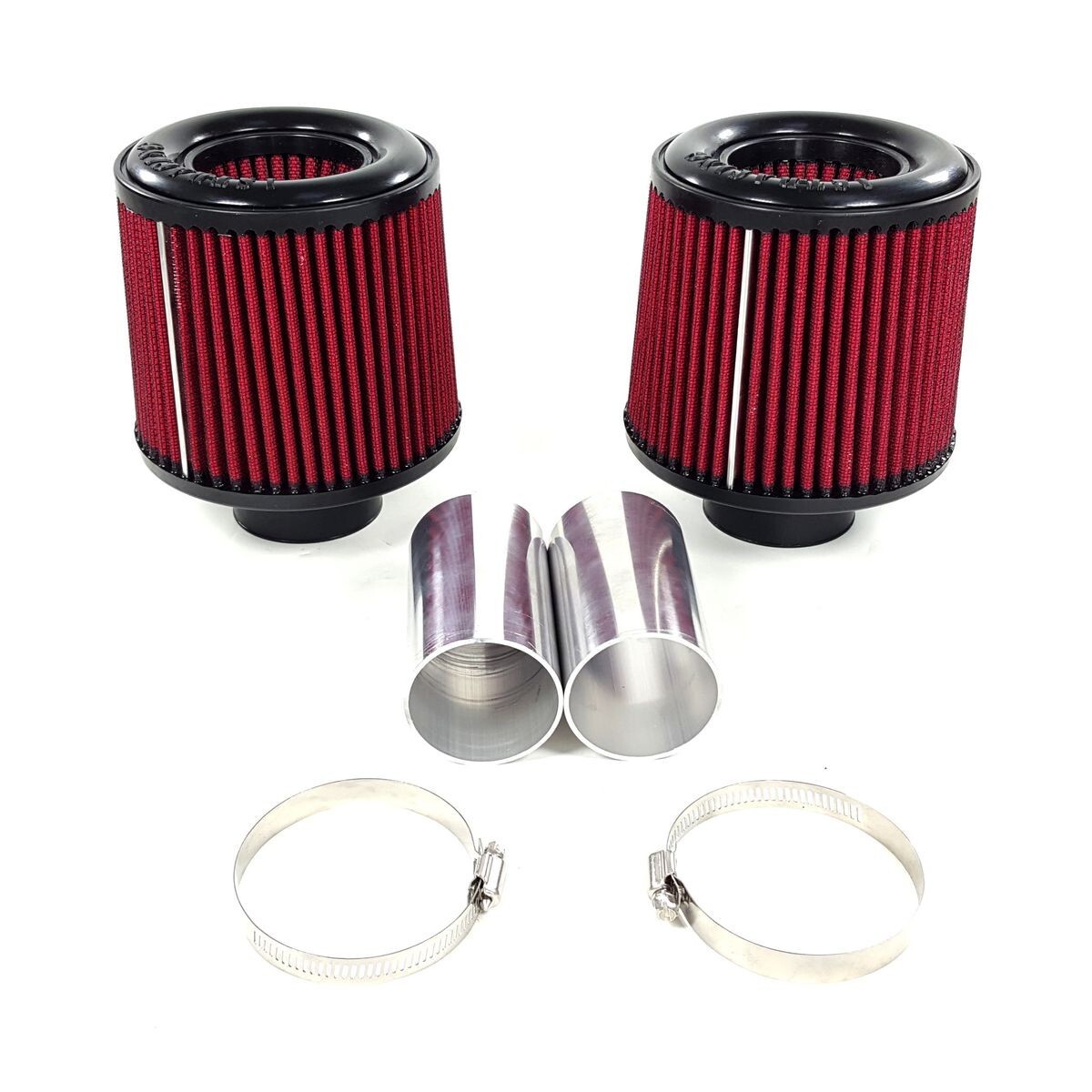 RED Pair Air Intake Dual Cone Filter Kit for BMW 135i 335i 535i Z4 3.0L ...
