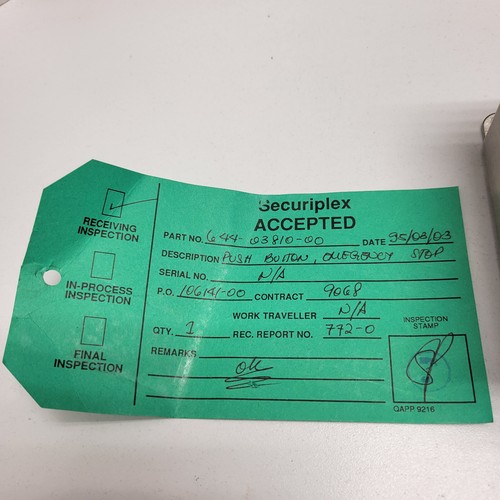 Securiplex Push Switch 644--03810-00 5930144549831 - 92E3452 | eBay