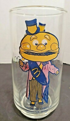 MAYOR MCCHEESE MCDONALDS GLASS CUP MUG 1970s COLLECTOR SERIES VINTAGE ...