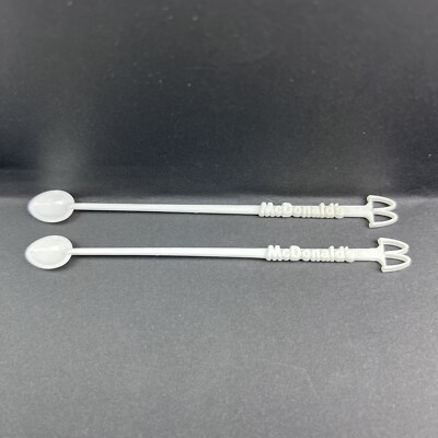 2 Vintage McDonald's Logo Hollow Coffee Stir Sticks Spoons McSpoon ...