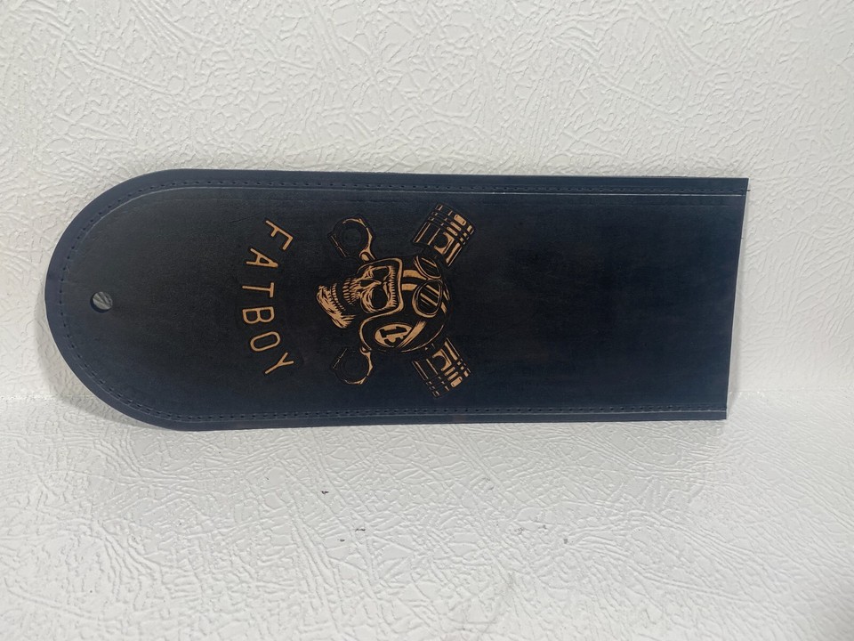 Rear Fender Bib Leather Custom Fatboy Evil Skull Black Softail Harley ...