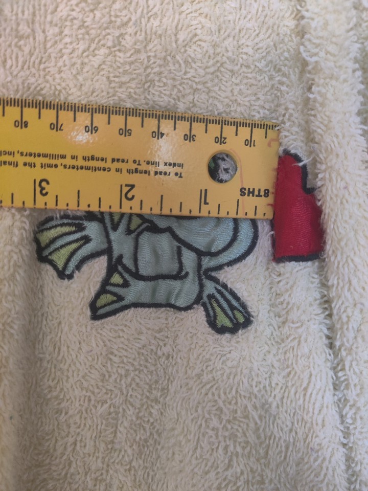 Vintage Shut Eye Yellow Terry Robe Embroidered Love Frog Red Heart One ...
