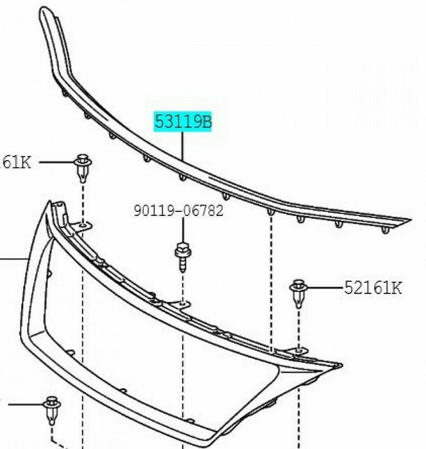 53119-53010 Toyota Protector Radiator Grille 5311953010 Genuine OEM ...