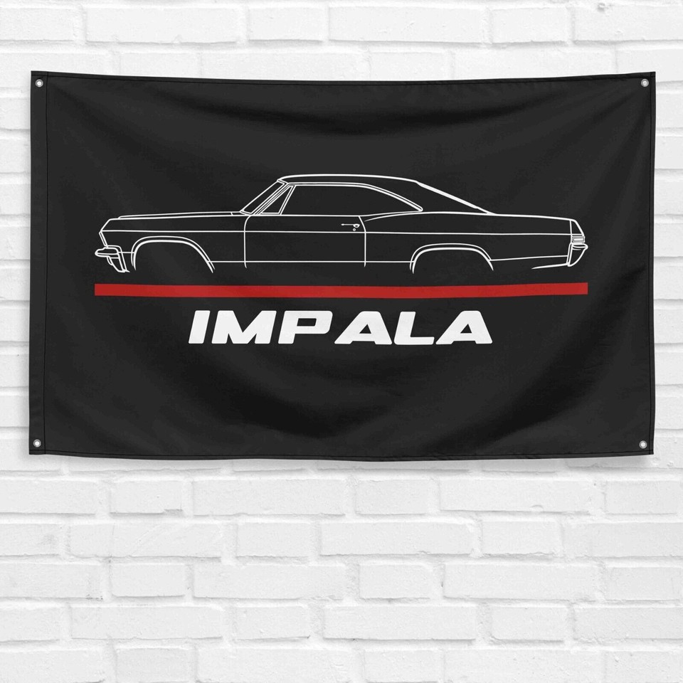 For Chevrolet Impala 1966 Car Enthusiast 3x5 ft Flag Birthday Gift ...