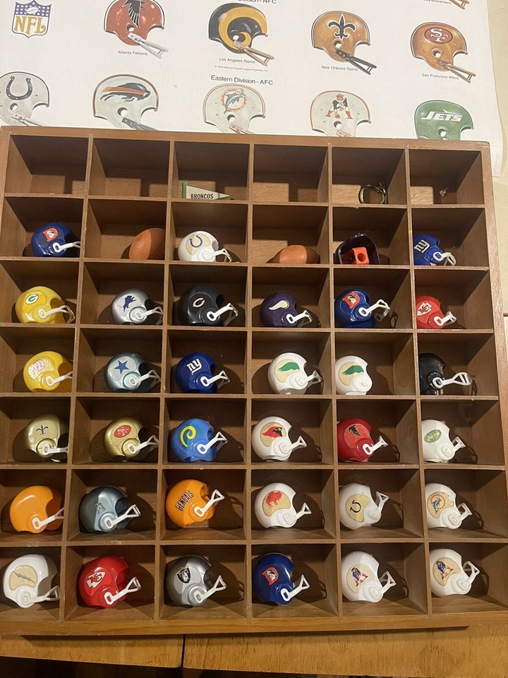 ALL vintage mini Football helmets & Case Only Not Poster from Early ...