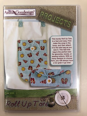 Anita Goodesign Projects Embroidered Roll Up Tote Cards PROJ65 | eBay