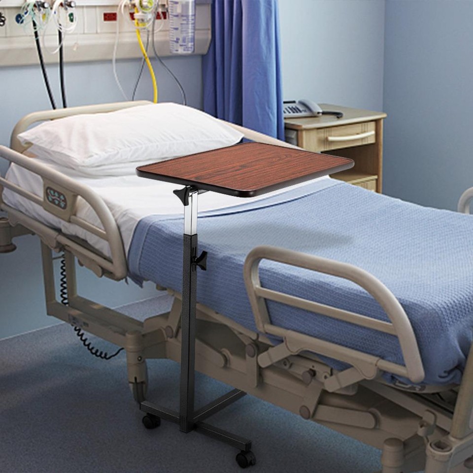 Adjustable Overbed Table with Wheels for Home and Hospital-Rolling ...