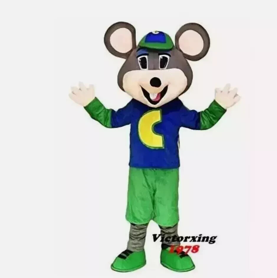 Adult Chuck E.Cheese Mascot Costume Suits Cartoon Character Halloween ...
