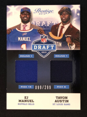 2013 Prestige EJ Manuel Bills Tavon Austin Rams Draft Relic /299 Card ...