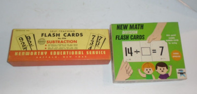 two sets math Flash Cards Parent Teacher Aids Teaching Home School | eBay