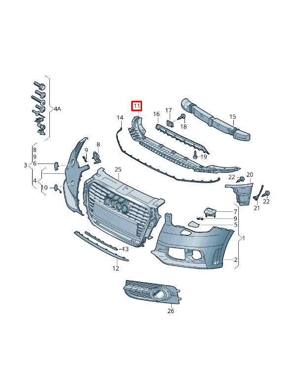 Audi A1 S Line Front Bumper Under Tray 2012 to 2015 8X0807611A Genuine ...