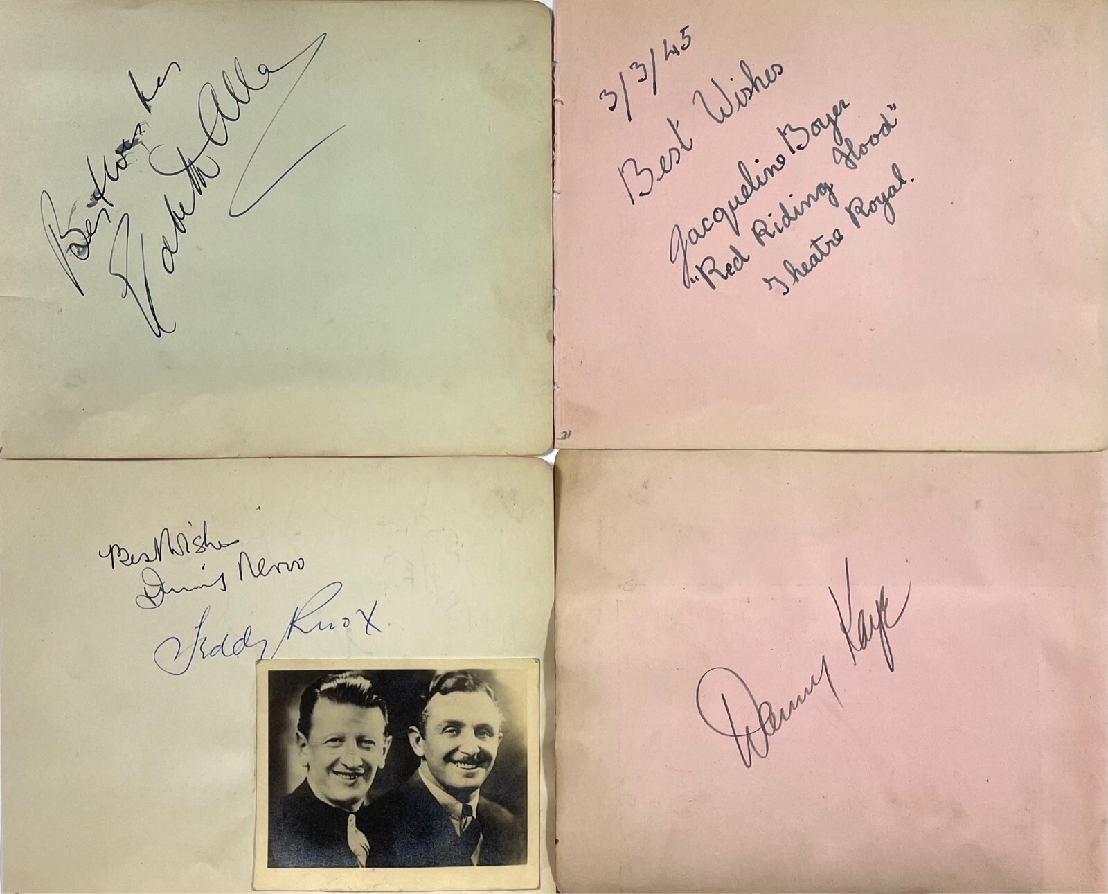 Autograph Collection British Music Hall Actors Entertainers ALBUM PAGES ...