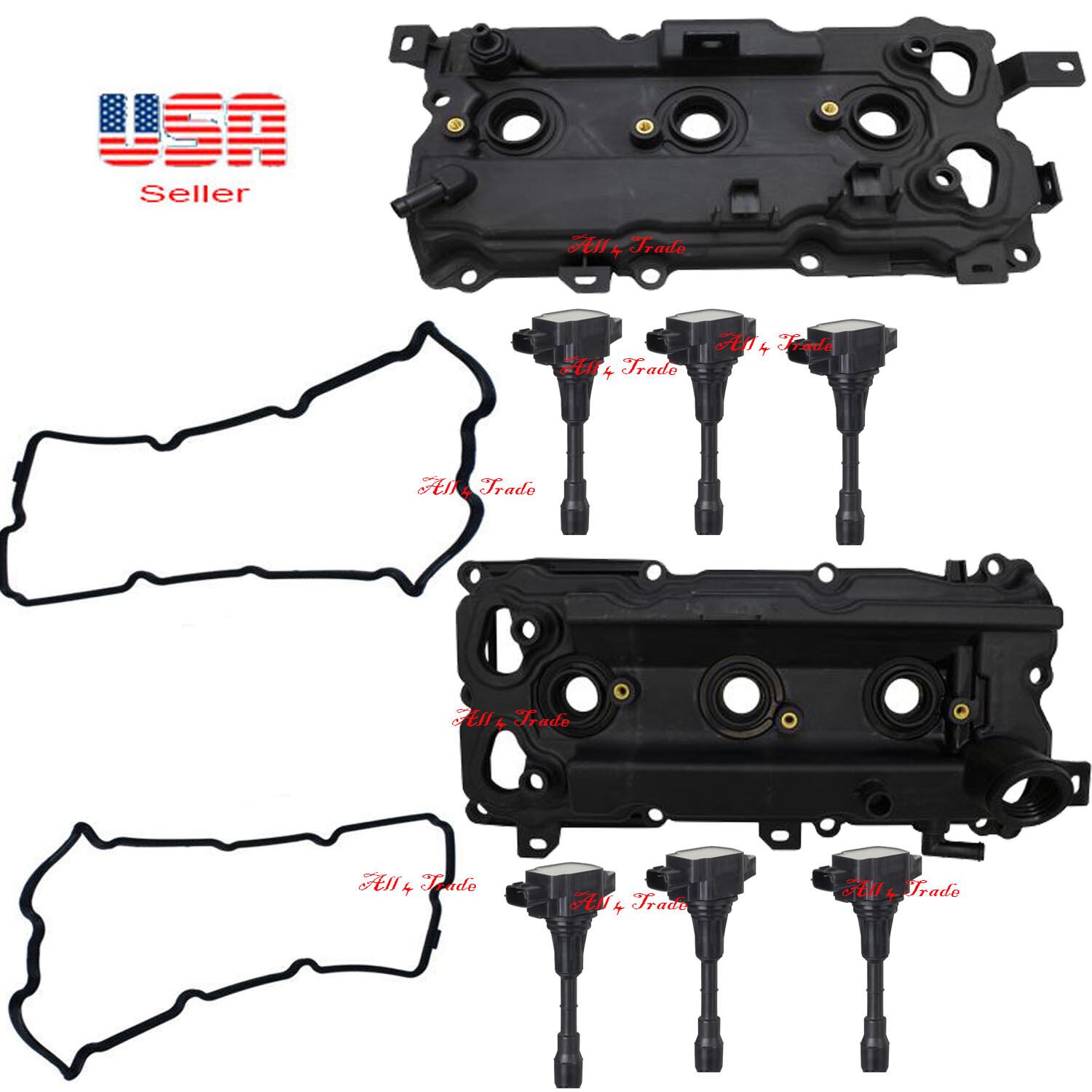 2 Valve cover with gasket & 6 Ignition coil W/Pigtail Fit Infinity ...
