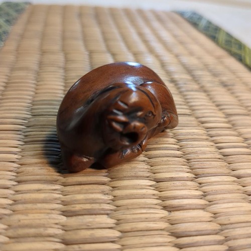 Netsuke Sheep Wood Carving 4cm Miniature Japanese Figurine Authentic | eBay