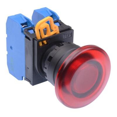 IDEC Red 22mm Mushroom Momentary Push Button Switch 2NO IP65 YW1L ...