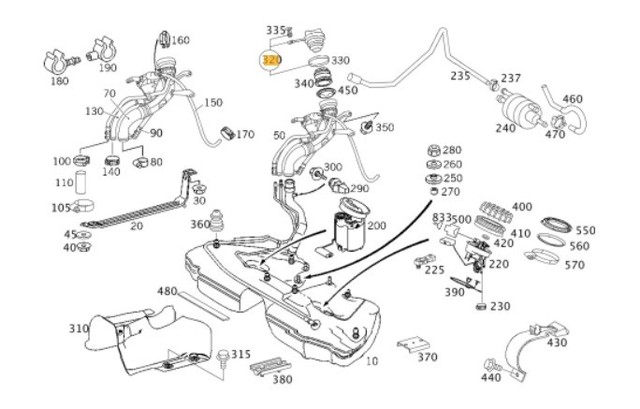 Genuine MERCEDES BENZ CLK Class W209 Fuel Tank Filler Cap A2114700505 ...
