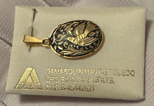 Damasquinado De Oro de 24k Gold Plated Handmade Pendant By Alca Toledo ...