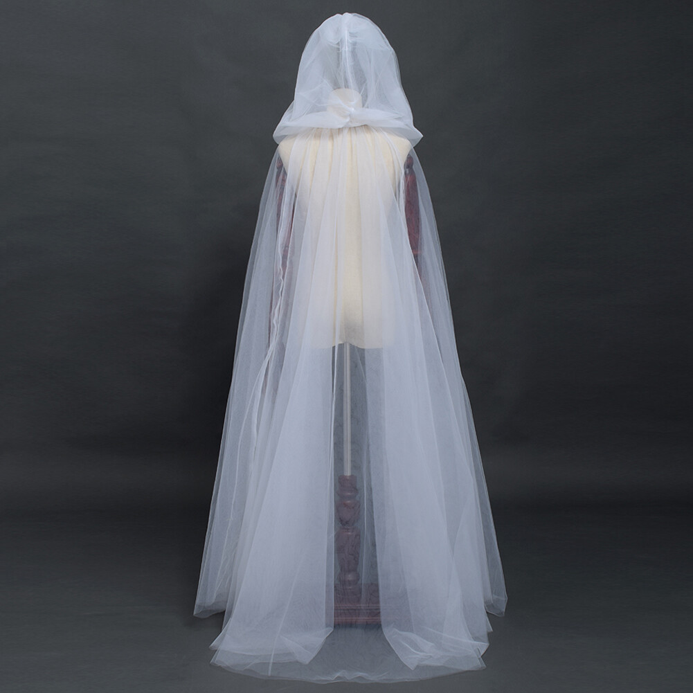 Gothic Women Hooded Cloak The Ghost Haunted Costume Bride White Hooded ...