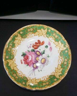 Paragon Saucer Floral Bouquet Pink Blue Yellow Red Flowers Grape Leaves ...