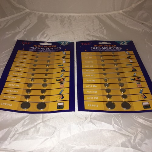 Battery VALUE Pack Assorted 44 Button Cell Batteries 2 Cards Free ...