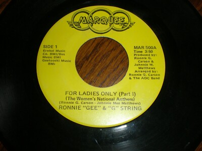 Ronnie Gee & G Strings 45 For Ladies Only MARQUEE | eBay