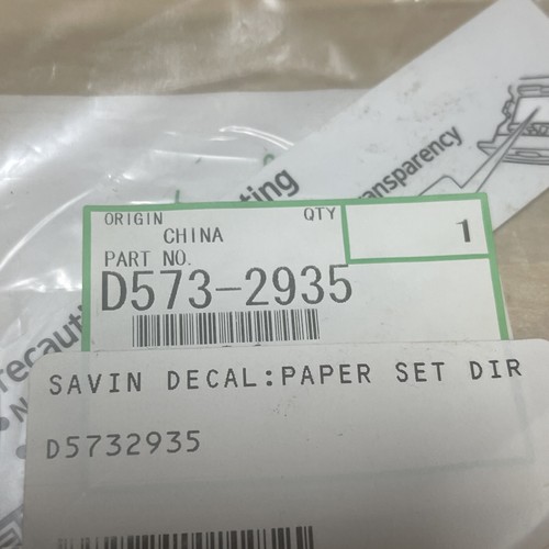 Genuine OEM Ricoh D573-2935 D5732935 Ricoh DECAL:PAPER SET DIRECTION ...