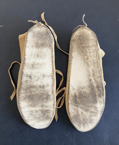 Vintage Native American Beaded Hard Sole Leather Moccasins | eBay