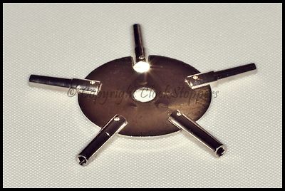 Pocket Watch Winding Key Steel Even Sizes Star Spider Bench 5 Prong 2 4 ...