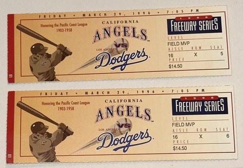 Angels Dodgers MLB Freeway Series Ticket Stub Anaheim Stadium Renovated ...