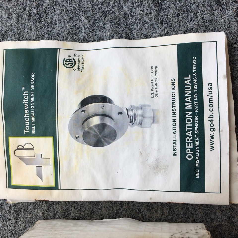 4B Components TS2V4C Touchswitch 24Vdc Belt Alignment Sensor NOS - NEW ...